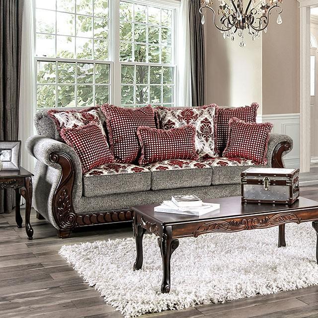Wine red and grey living room store